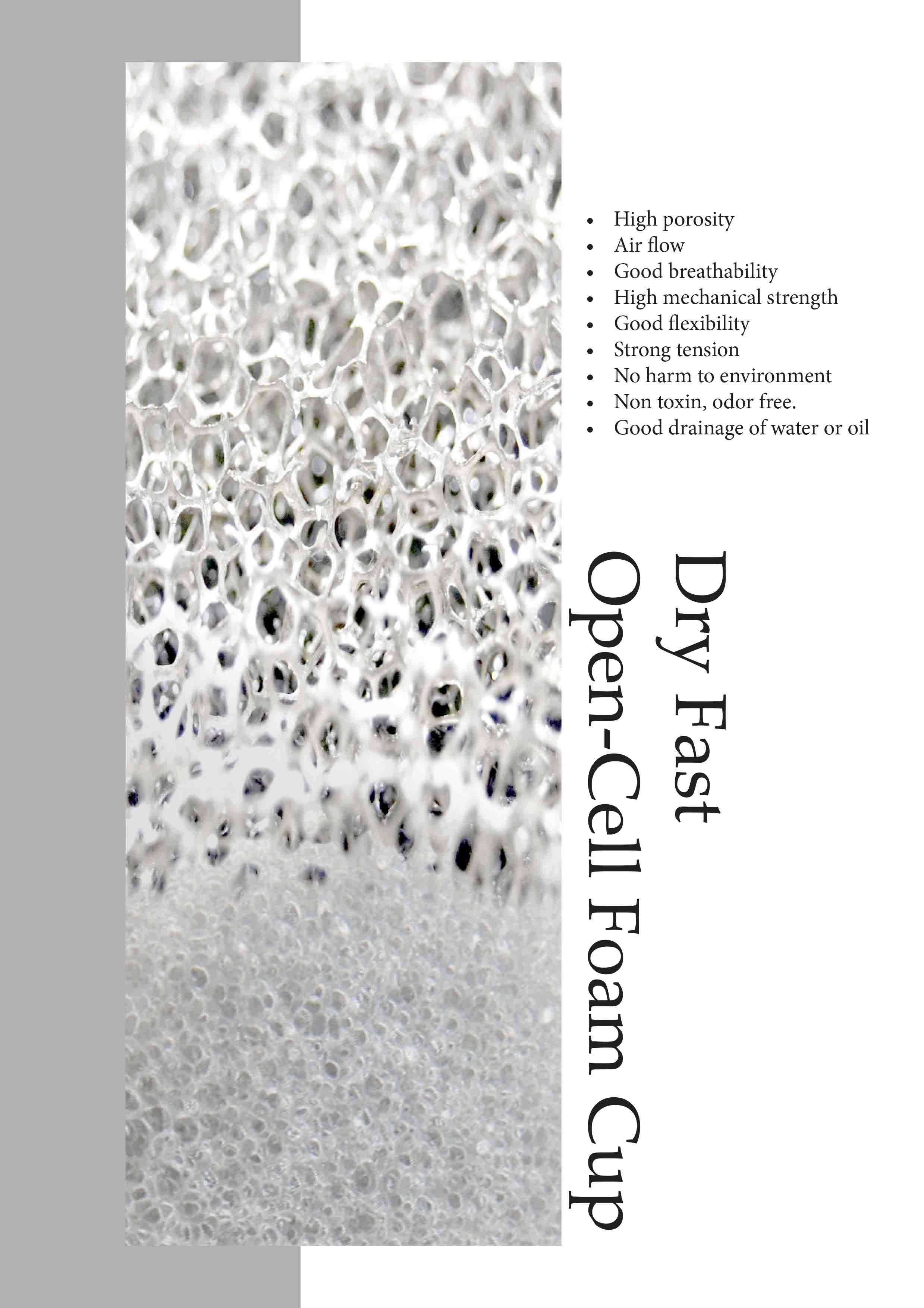 Dry fast open-cell foam